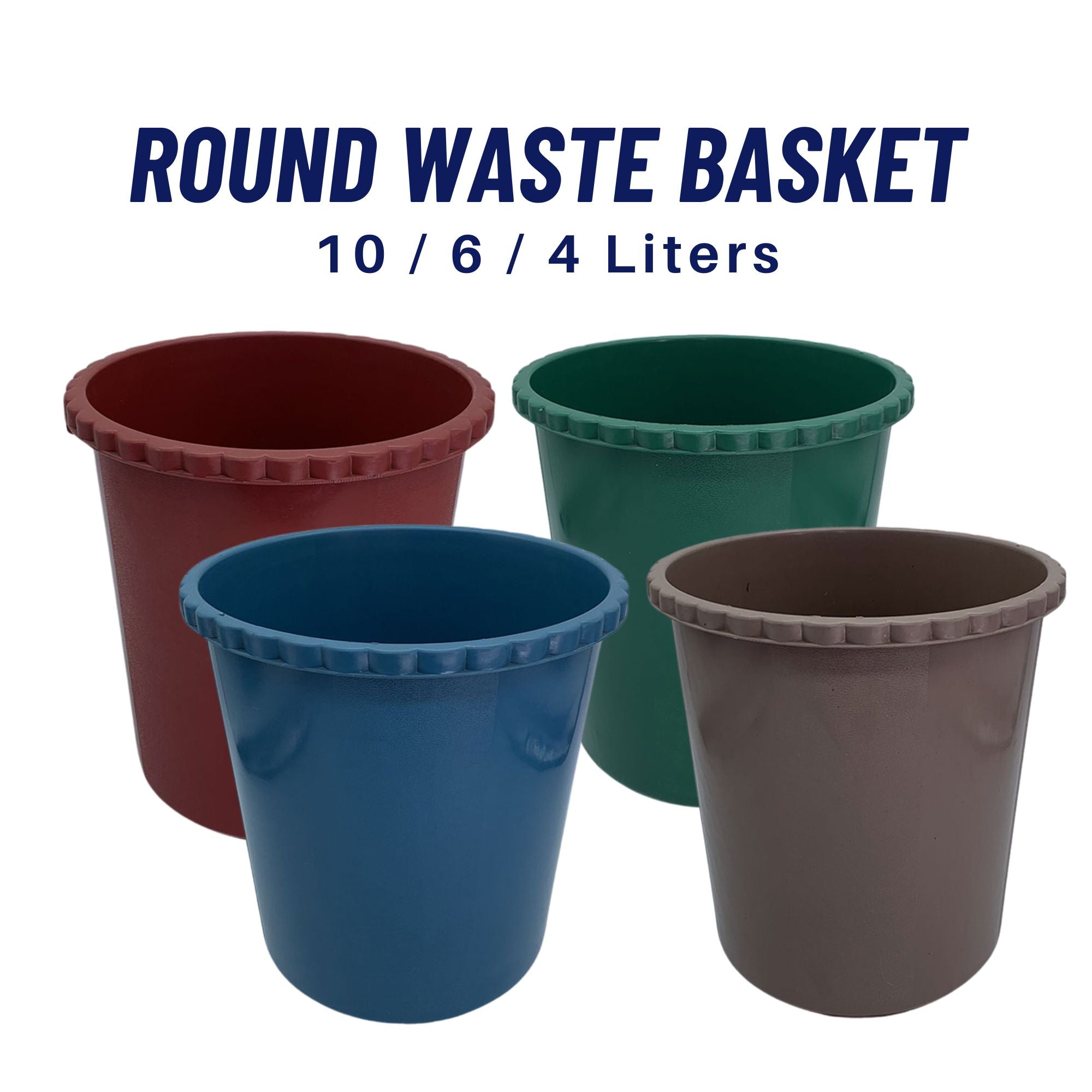 Round Waste Basket Plastic Trash Bin / Durable Waste Container – Juan ...