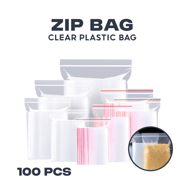 100 Pcs per pack Resealable Bags Pcs Clear Plastic Bags Reclosable Sto ...
